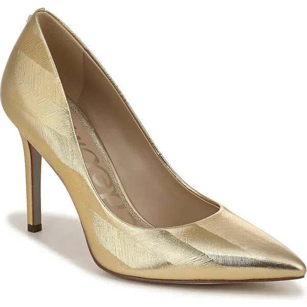 Sam Edelman Hazel Pointed Toe Pump - Amber Gold