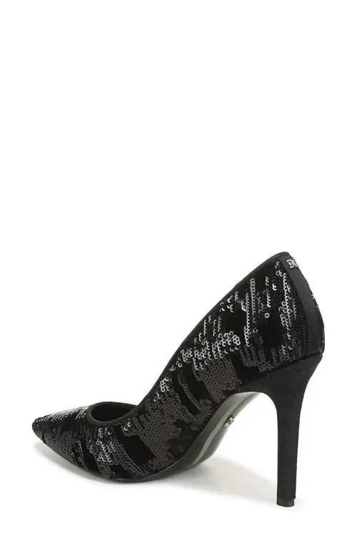 Sam Edelman Hazel Pointed Toe Stiletto Pump - Black Sequins