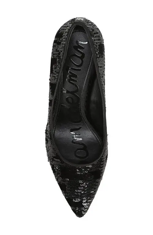 Sam Edelman Hazel Pointed Toe Stiletto Pump - Black Sequins