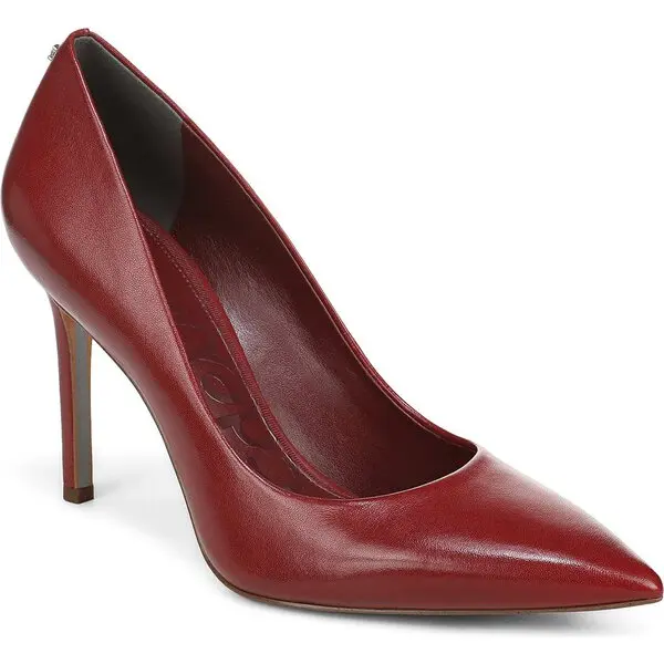Sam Edelman Hazel Pointed Toe Pump - Deep Scarlet
