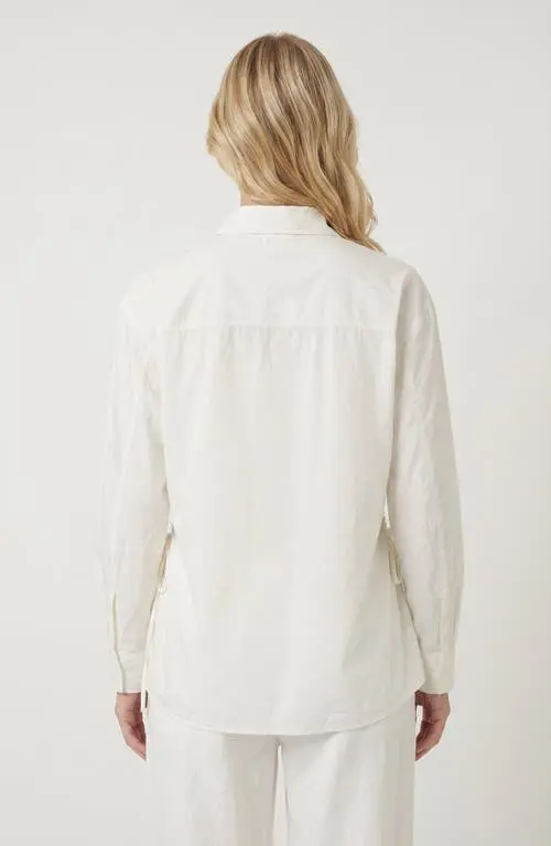MODENAIRE Side Drawstring Detail Button-up Shirt