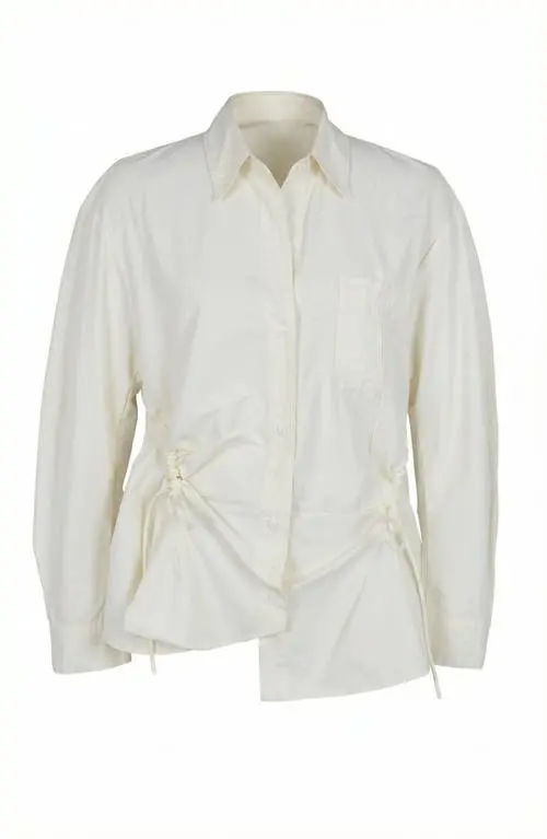 MODENAIRE Side Drawstring Detail Button-up Shirt