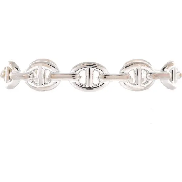 Hermès Chaine D'ancre Enchainee Cuff Bracelet Sterling Medium - Silver