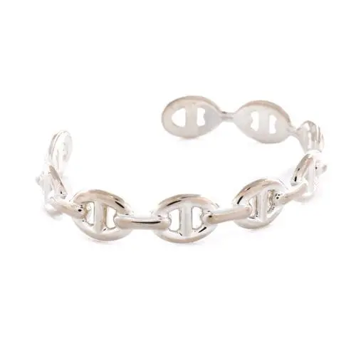 Hermès Chaine D'ancre Enchainee Cuff Bracelet Sterling Medium