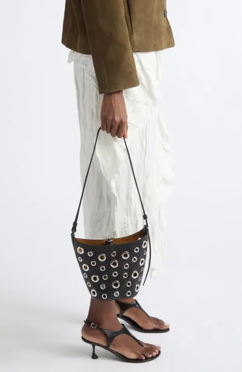 Proenza Schouler Striped Mini Bucket Bag - Black
