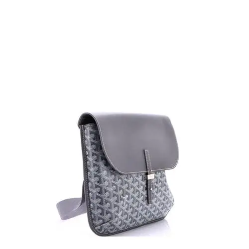 Goyard Coursier Messenger Bag Coated Canvas And Leather - Grey