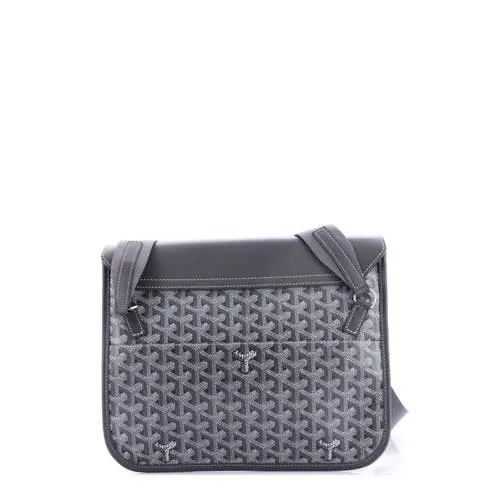Goyard Coursier Messenger Bag Coated Canvas And Leather - Grey