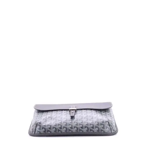 Goyard Coursier Messenger Bag Coated Canvas And Leather - Grey