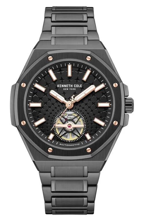 KENNETH COLE Benson Automatic Bracelet Watch - Black