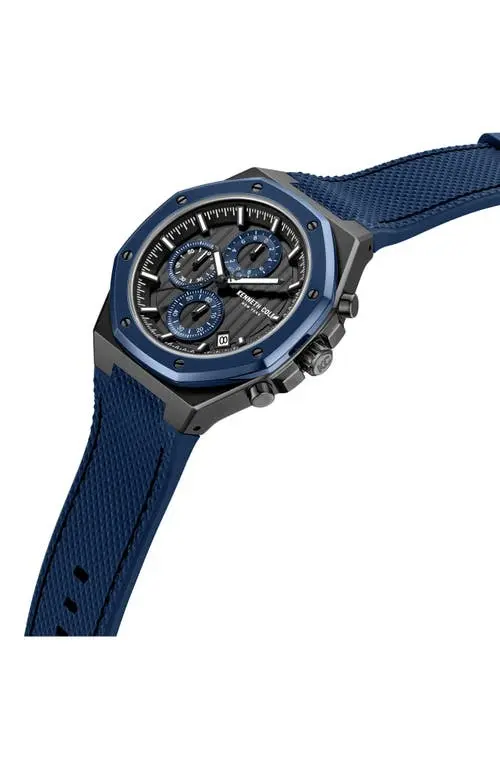 KENNETH COLE Benson Automatic Bracelet Watch - Blue/silver