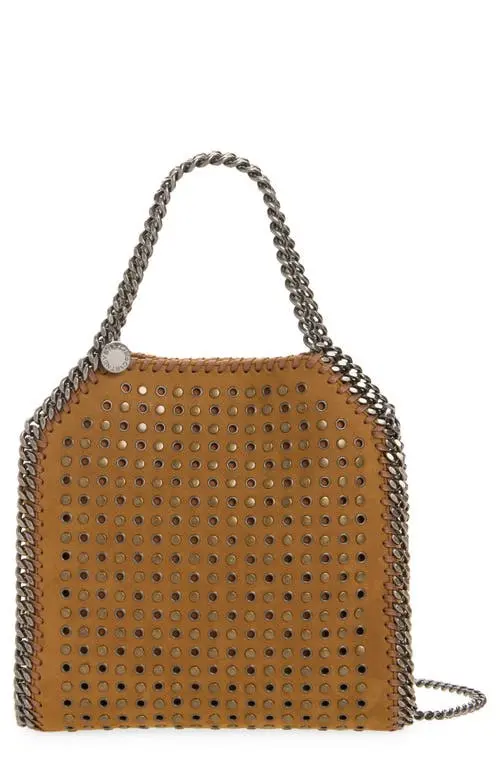 Stella McCartney Mini Falabella Studded Faux Suede Tote - Brandy