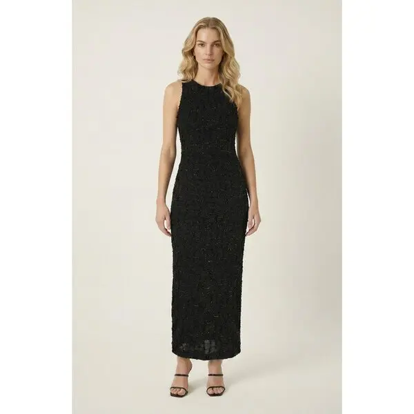 MODENAIRE Round Neck Bodycon Dress - Black