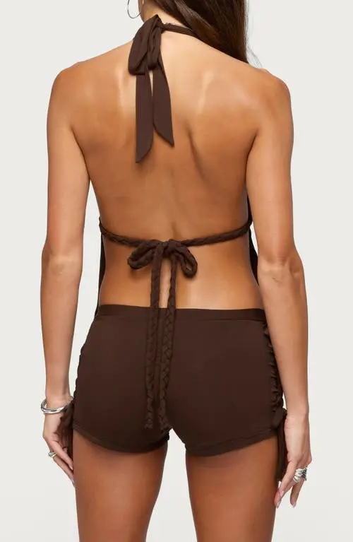 EDIKTED Jilly Braided Open Back Halter Top