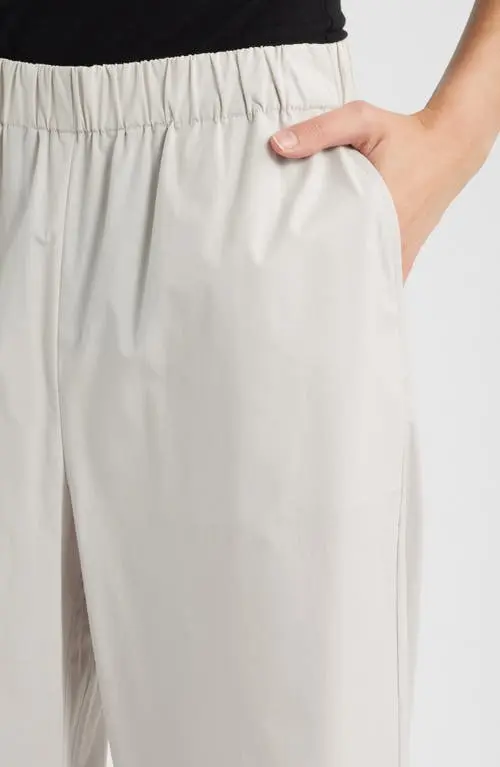 Eileen Fisher Stretch Cotton Poplin Wide Leg Ankle Pants