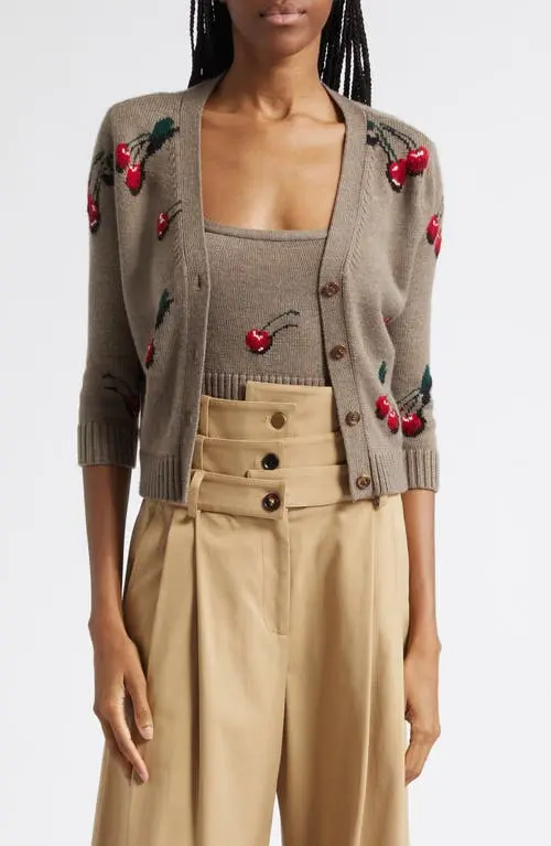 Monse Mini Cherry Wool Twinset - Sand