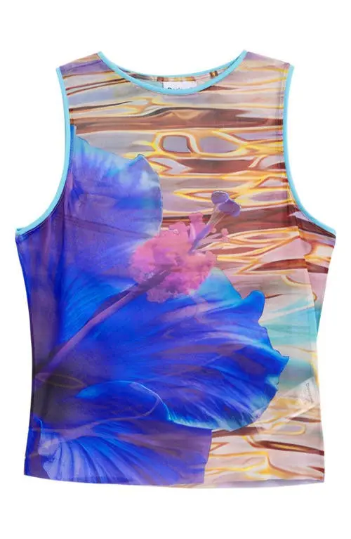 Desigual Print Sleeveless Mesh T-shirt