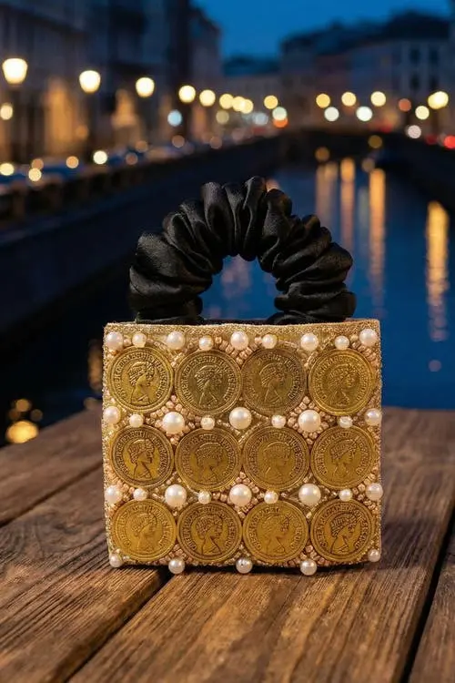HAIR DRAMA CO. Embellished Coin Ponytail Holder