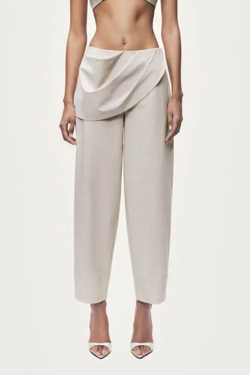 NOCTURNE Waist Panel Trousers - Ivory