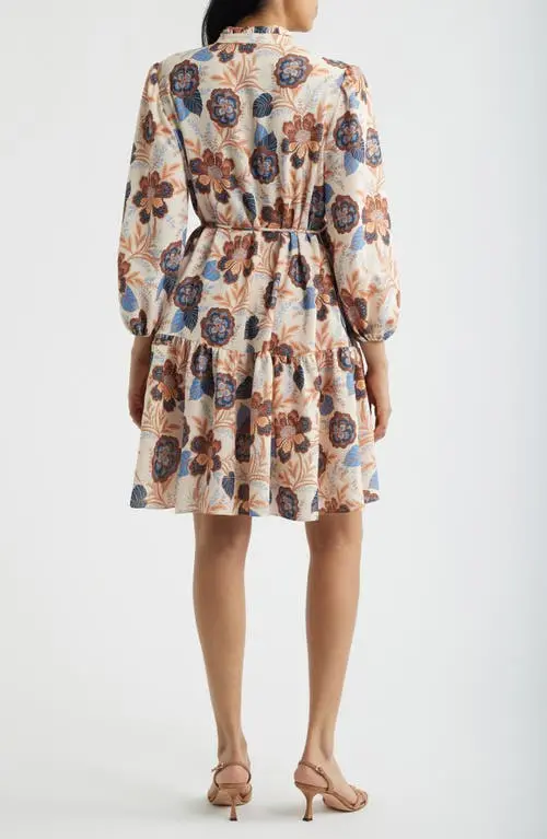 Julia Jordan Floral Ruffle Neck Shirtdress
