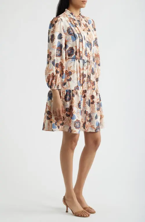 Julia Jordan Floral Ruffle Neck Shirtdress