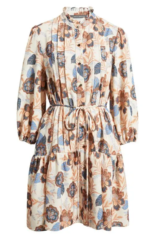 Julia Jordan Floral Ruffle Neck Shirtdress
