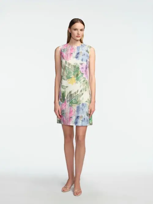 Lela Rose Ikat Floral Cotton Kelly Dress