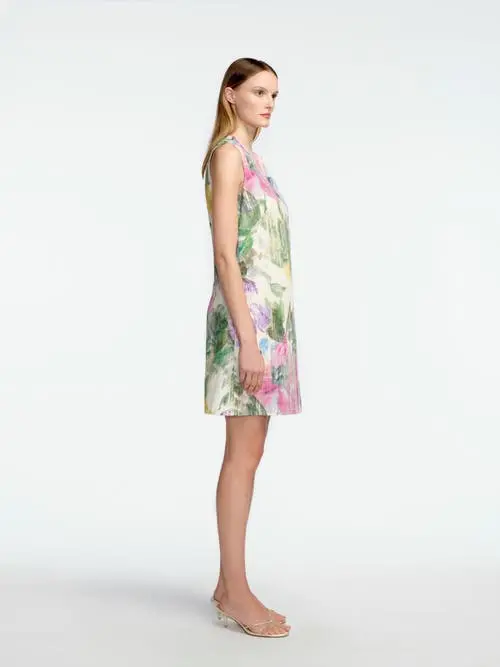 Lela Rose Ikat Floral Cotton Kelly Dress