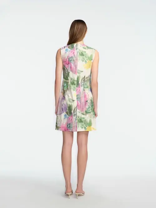 Lela Rose Ikat Floral Cotton Kelly Dress
