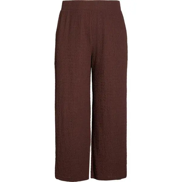 Jones New York Puckered Wide Leg Pull-on Ankle Pants - Fudge