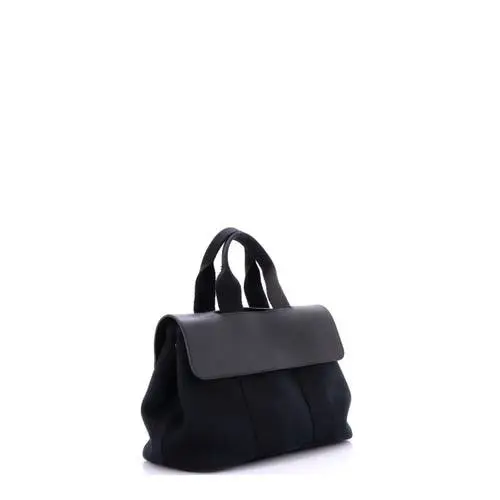 Hermès Valparaiso Bag Toile And Leather Pm - Black