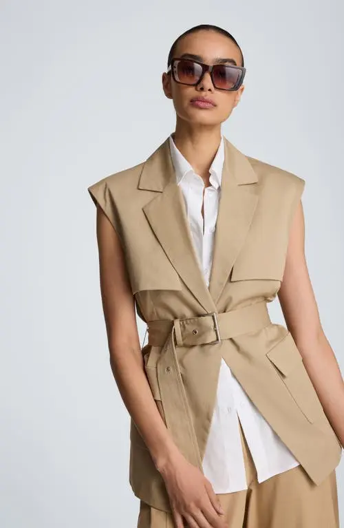 KENNETH COLE Belted Vest With Storm Flaps