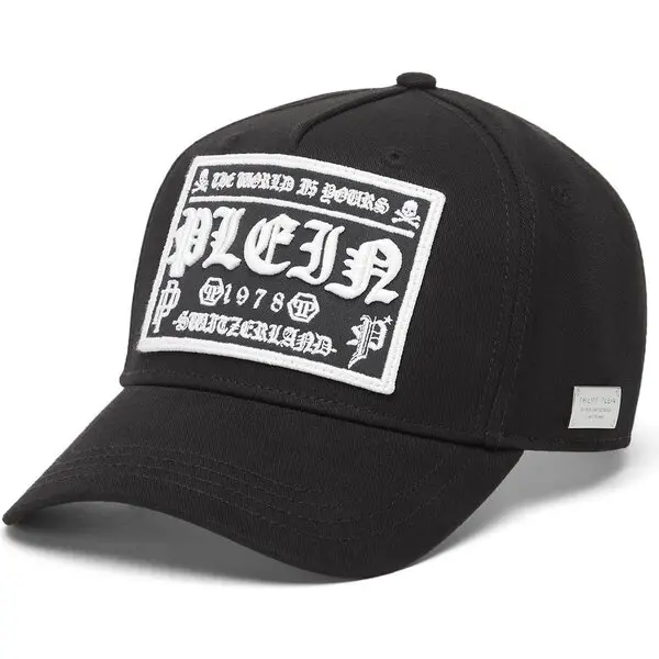 Philipp Plein Gothic Plein Baseball Cap With Adjustable Strap - Black