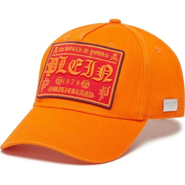 Philipp Plein Gothic Plein Baseball Cap With Adjustable Strap - Orange