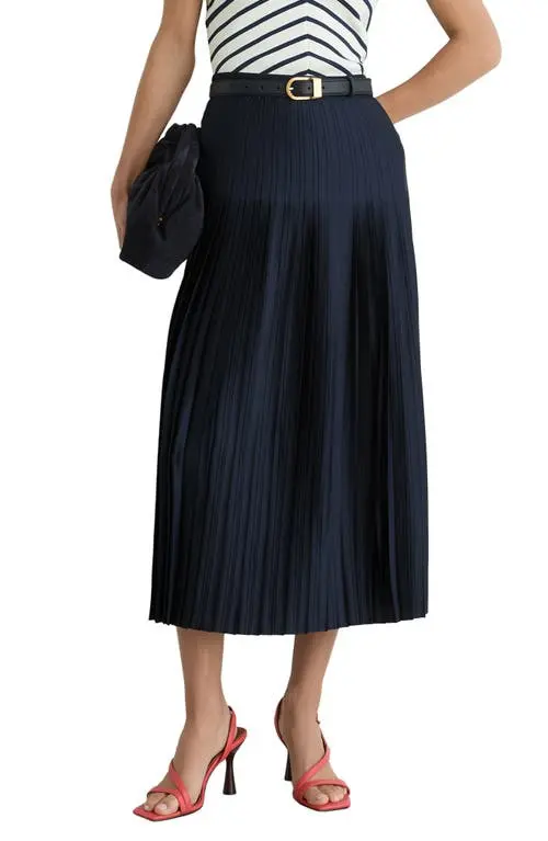 REISS Savannah Pleated Midi Skirt
