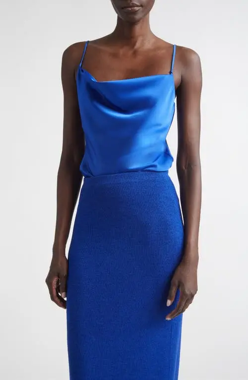 St. John Monroe Liquid Satin Camisole Top - Cobalt