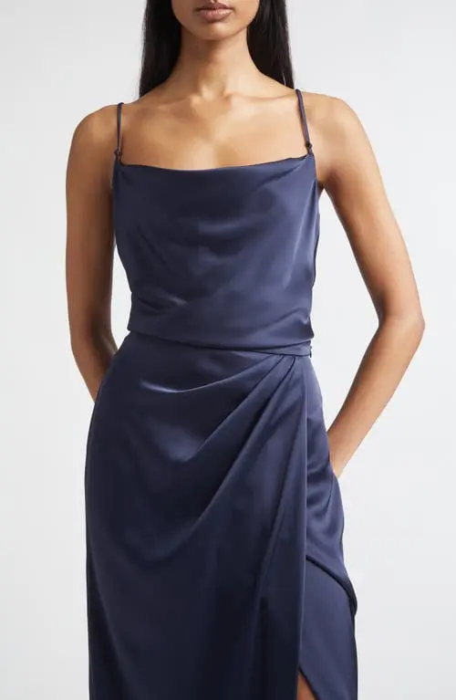 St. John Monroe Liquid Satin Camisole Top - Midnight