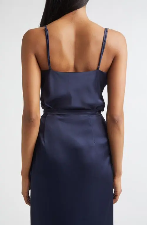 St. John Monroe Liquid Satin Camisole Top - Midnight