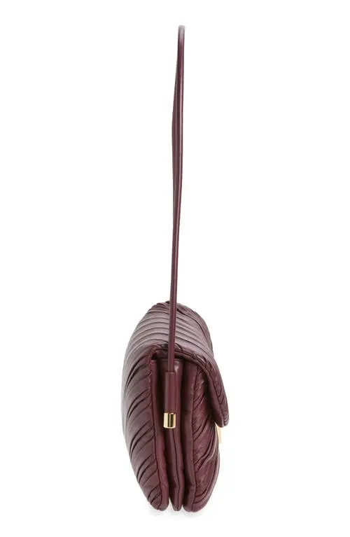 Victoria Beckham Dorian Leather Clutch - Burgundy