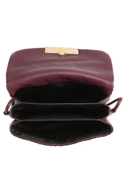 Victoria Beckham Dorian Ruched Leather Clutch - Burgundy