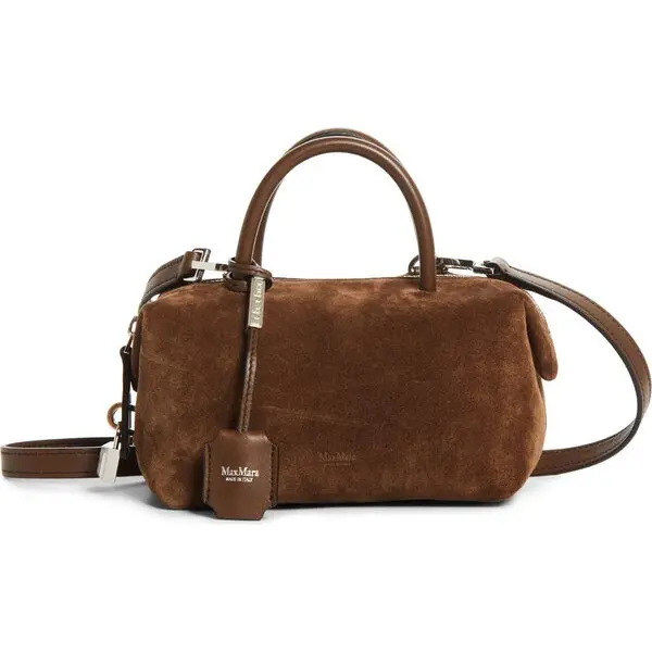 Max Mara Small Boston Suede Top Handle Bag