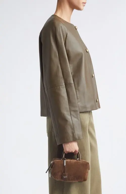 Max Mara Small Boston Suede Top Handle Bag
