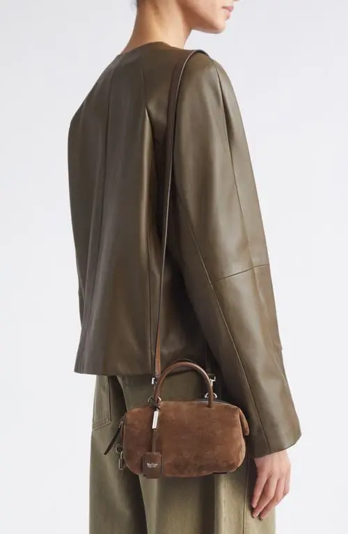 Max Mara Small Boston Suede Top Handle Bag