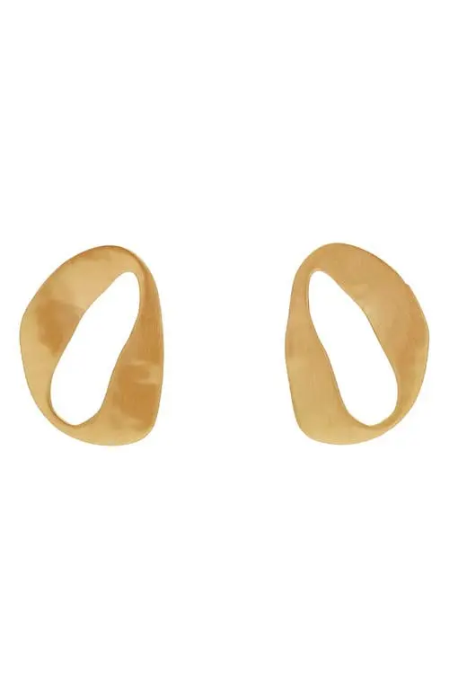 Cult Gaia Rue Mini Stud Earrings - Brushed Brass