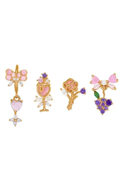GIRLS CREW Rosé All Day Set Of 4 Stud Earrings