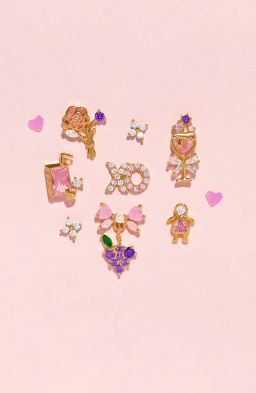 GIRLS CREW Rosé All Day Set Of 4 Stud Earrings