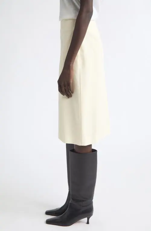 JIL SANDER Wool Sablé Pleated Skirt