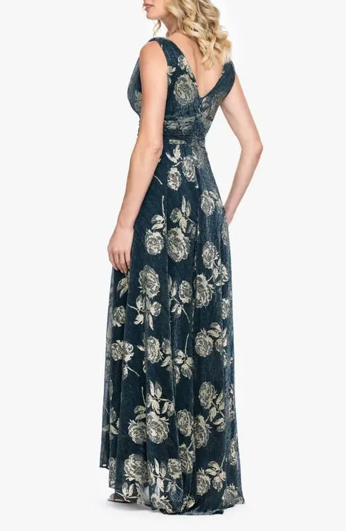 Betsy & Adam Rose Crinkle Gown