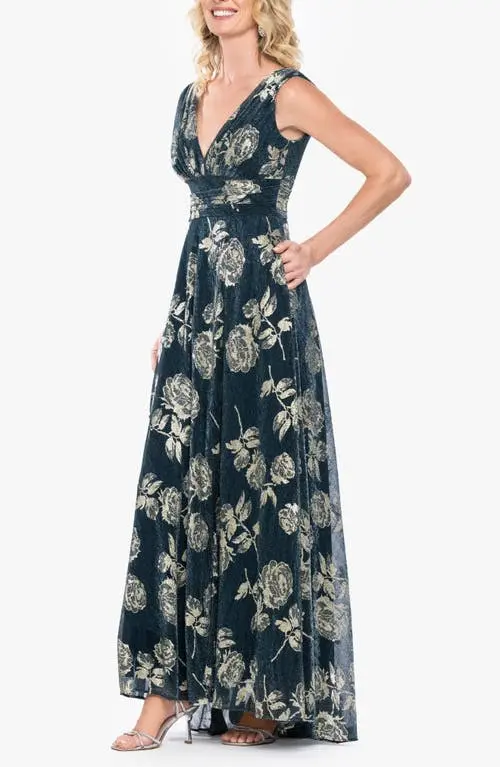 Betsy & Adam Rose Crinkle Gown
