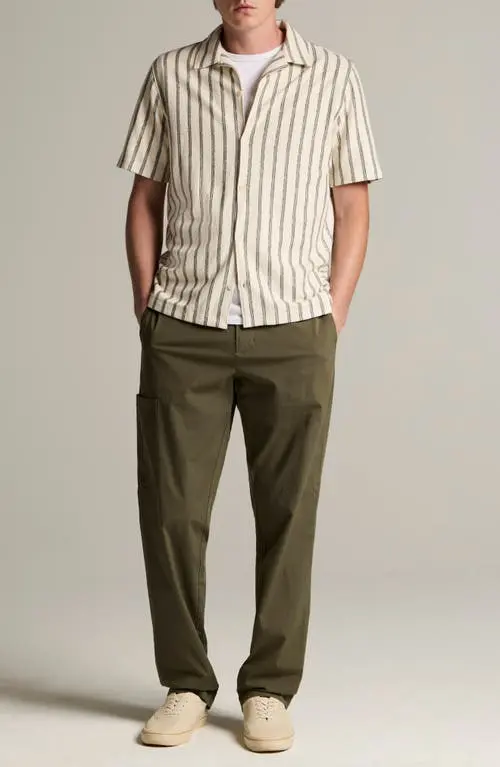 Vince Stripe Terry Cabana Stripe Button-up Shirt - Smock White Combo