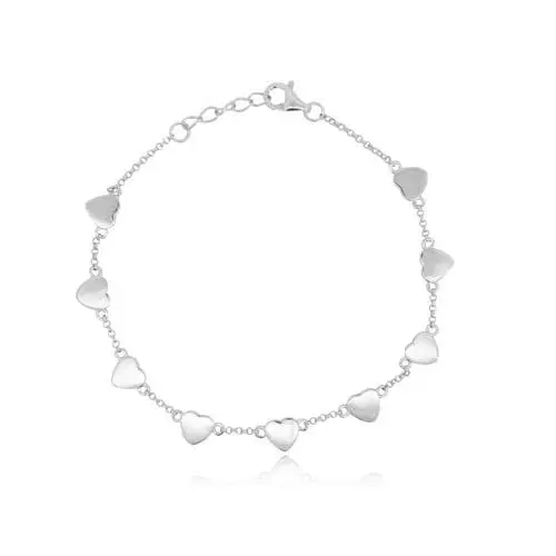 THE LOVERY FINE JEWELRY Heart Station Chain Bracelet - Sterling Silver